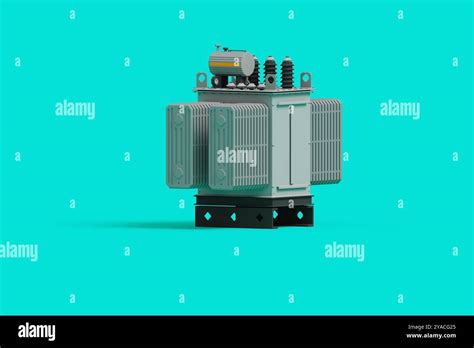 Isometric 3d Rendering Of An Industrial Electric Power Transformer