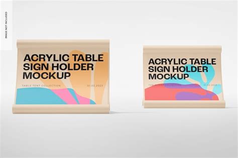 Maquete De Suportes De Placa De Mesa De Acrílico Vista Frontal Psd