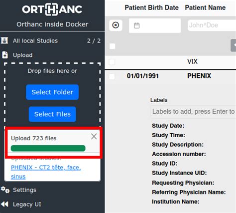 explorer 2 upload general orthanc users