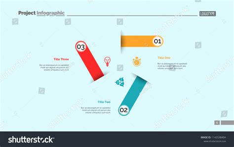 Three Steps Process Chart Slide Template Stock Vector Royalty Free