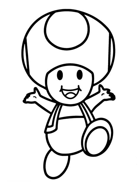 Super Mario Toad Coloring Pages To Print