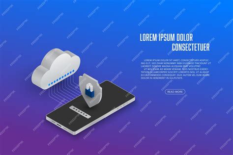 Premium Vector Isometric Smartphone Cloud Storage Security With Password Concept Technology