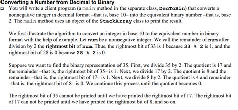 Solved Converting A Number From Decimal To Binary You Will