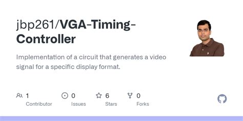 Github Jbp Vga Timing Controller Implementation Of A Circuit That Generates A Video Signal