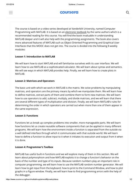 syllabus coursera pdf matlab matrix mathematics