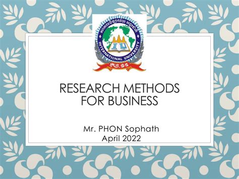 Research Methods For Business Data Analysis Interpretation