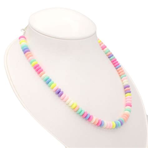 Pastel Faux Candy Necklace Custom Length Candy Necklaces Cute