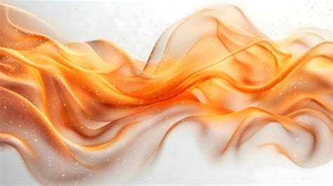 Golden Sparkling Waves Abstract Light Particle Design Premium Ai Generated Image