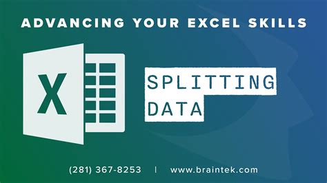 Splitting Data In Excel Youtube