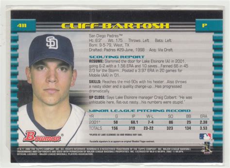 2002 Bowman Cliff Bartosh 411 On Kronozio