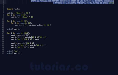 arrays python invertir datos diagonales matriz