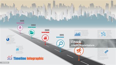 비즈니스 로드맵 타임라인 인포그래픽 벡터 일러스트레이션 0명에 대한 스톡 벡터 아트 및 기타 이미지 0명 개념 거리 Istock