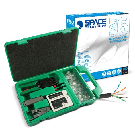 Network Toolkit With 100m CAT6 Outdoor Network Cable BUNDLE KIT1 Space Television