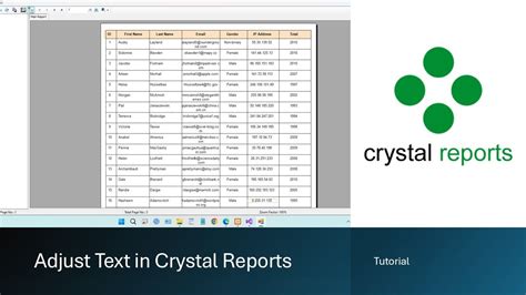 part 3 adjust text in crystal reports youtube