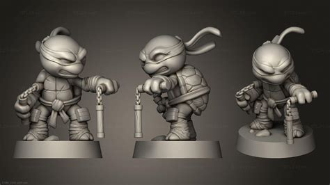 Chibi Funko Chibi Ninja Turtles Michelangelo Chibi D Stl Model For Cnc