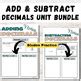 Add And Subtract Decimals Unit Bundle Math Notes Task Cards Lesson Slides