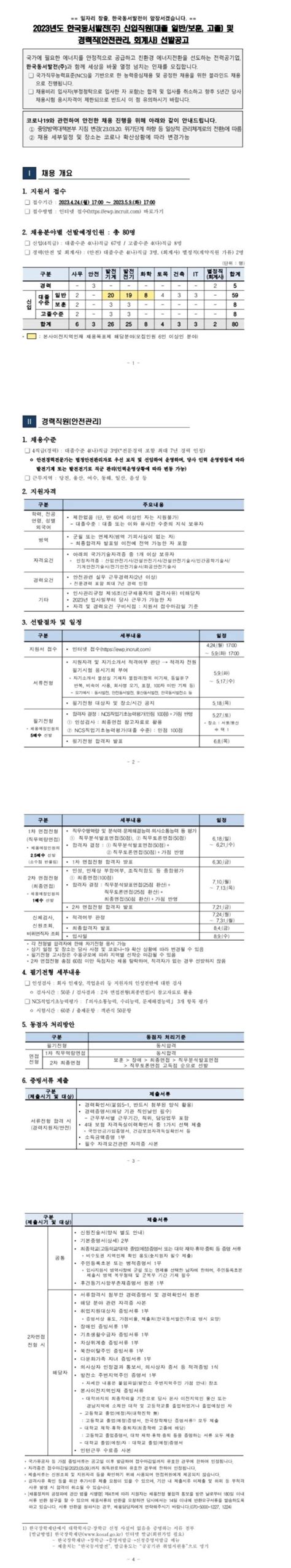 한국동서발전 2023년도 신입직원 및 경력직 채용 공모전 대외활동 링커리어