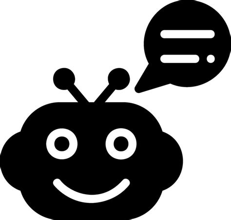 chat bot glyph icon 28548129 Vector Art at Vecteezy