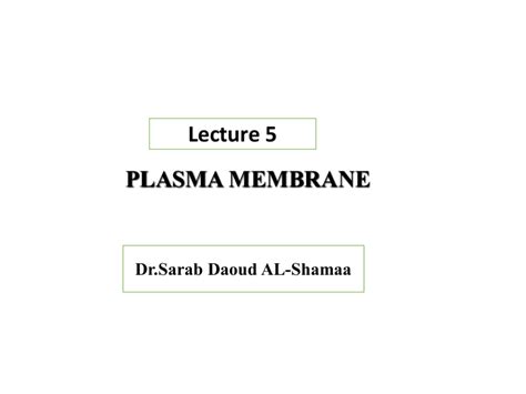 Plasma Membrane Structure Function And Transport Lecture Notes