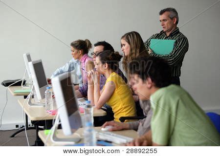 Adult Computer Class Image Photo Free Trial Bigstock