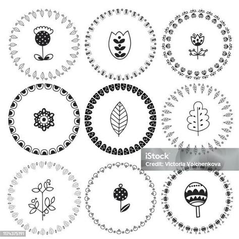 초대장 인사말 카드 스칸디나비아 민속 예술 벡터 프레임 귀여운 꽃 테두리 꽃과 원 패턴 꽃 식물에 대한 스톡 벡터 아트 및 기타 이미지 Istock