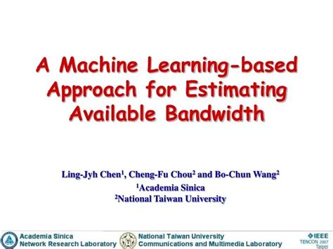 Ppt A Machine Learning Based Approach For Estimating Available