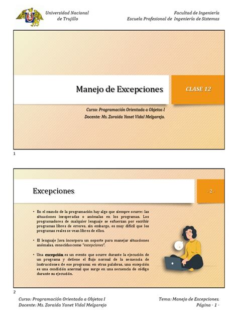 T12 Manejo De Excepciones Pdf Java Lenguaje De Programación