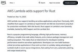 B Techfeed Rust言語をaws Lambdaが正式サポート。高速なサーバレスアプリケーションが実装可能に