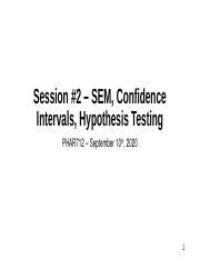 Week SEM CI Hypothesis Testing Pptx Session SEM Confidence Intervals Hypothesis
