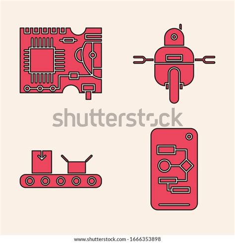 Set Algorithm Printed Circuit Board Pcb Stock Vector Royalty Free 1666353898 Shutterstock