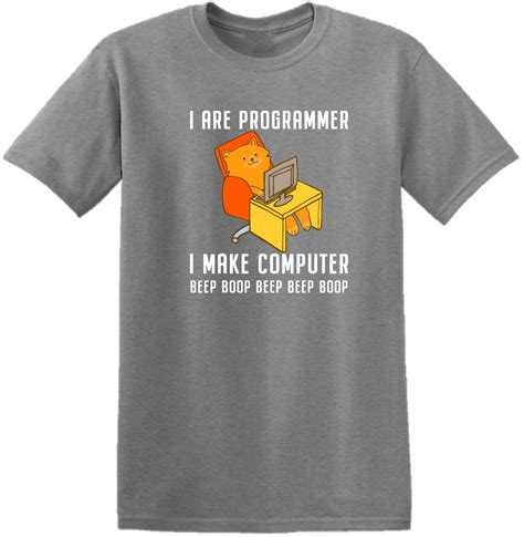 I Are Programmer Programming Coding Nerd Cat T Shirt I Make Computer Beep Boop T Shirt Tee Top