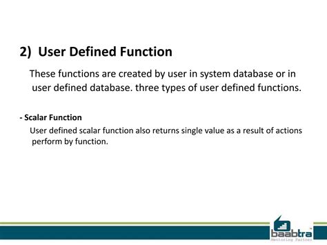 Functions Creation In Sql Pptx