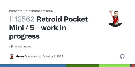 Retroid Pocket Mini 5 Work In Progress · Issue 12562 · Batocera Linuxbatoceralinux · Github