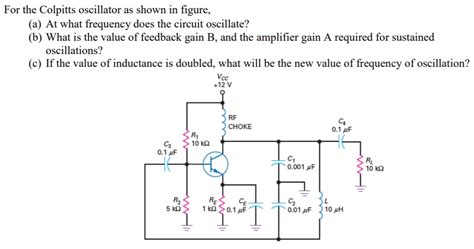 Solved For The Colpitts Oscillator As Shown In Figure A Chegg