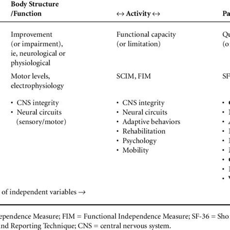 International Classification Of Functioning Disability And Health Icf Download Table