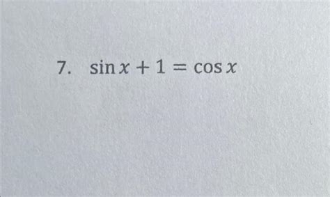 Solved Solve The Following Equation On The Interval 02pi