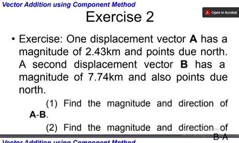 Solved Vector Addition Using Component Method Open In