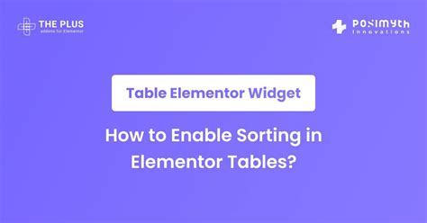 How To Enable Sorting In Elementor Tables The Plus Addons For Elementor
