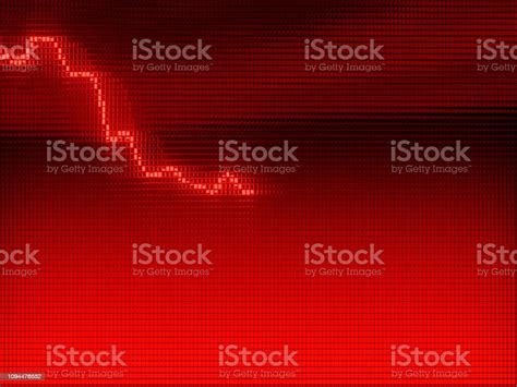 빨간색 그래프는 경기 침체 나 금융 위기 3d 애니메이션 차트 이동 Led 조명에 대한 스톡 사진 및 기타 이미지 Led 조명 감소 개념 Istock