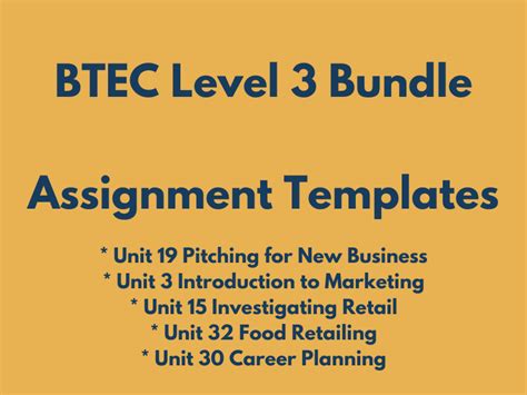 Btec Level 3 Assignment Template Bundle Teaching Resources
