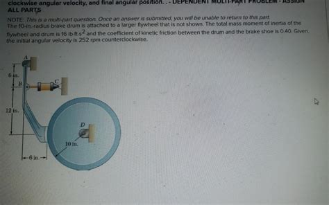 Solved Clockwise Angular Velocity And Final Angular