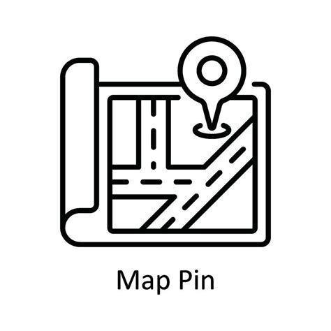 Map Pin Vector Outline Icon Design Illustration Map And Navigation
