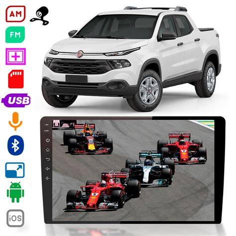 Central Multimídia Fiat Toro 2015 A 2023 9 Polegadas Android Carplay Bluetooth Usb Fm Câmera
