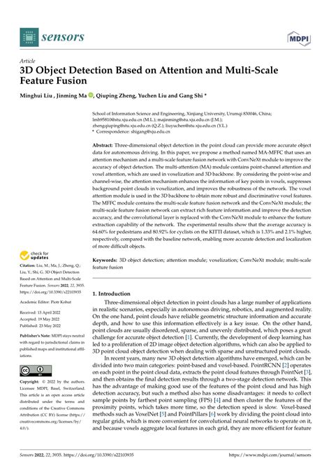 pdf 3d object detection based on attention and multi scale feature fusion