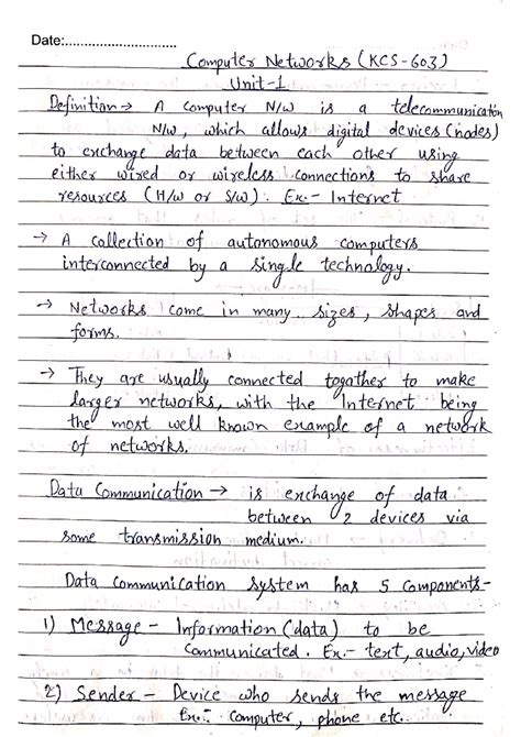 Computer Networks unit 1 - computer science - Studocu