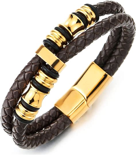 Pulsera De Cuero Trenzado Para Hombre
