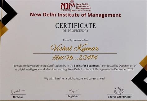 Management Ndim Artificialintelligence Machinelearning Vishal Kumar