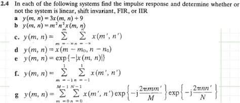 solved 4 in each of the following systems find the impulse