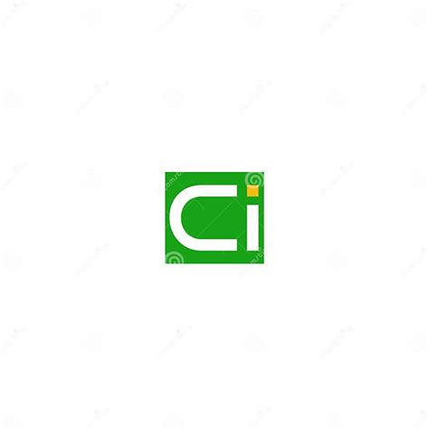 Creative Modern Letter Ci Logo Isolated On White Background Stock Illustration Illustration Of