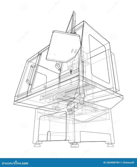 Metalworking CNC Milling Machine Vector Stock Illustration Illustration Of Engineering